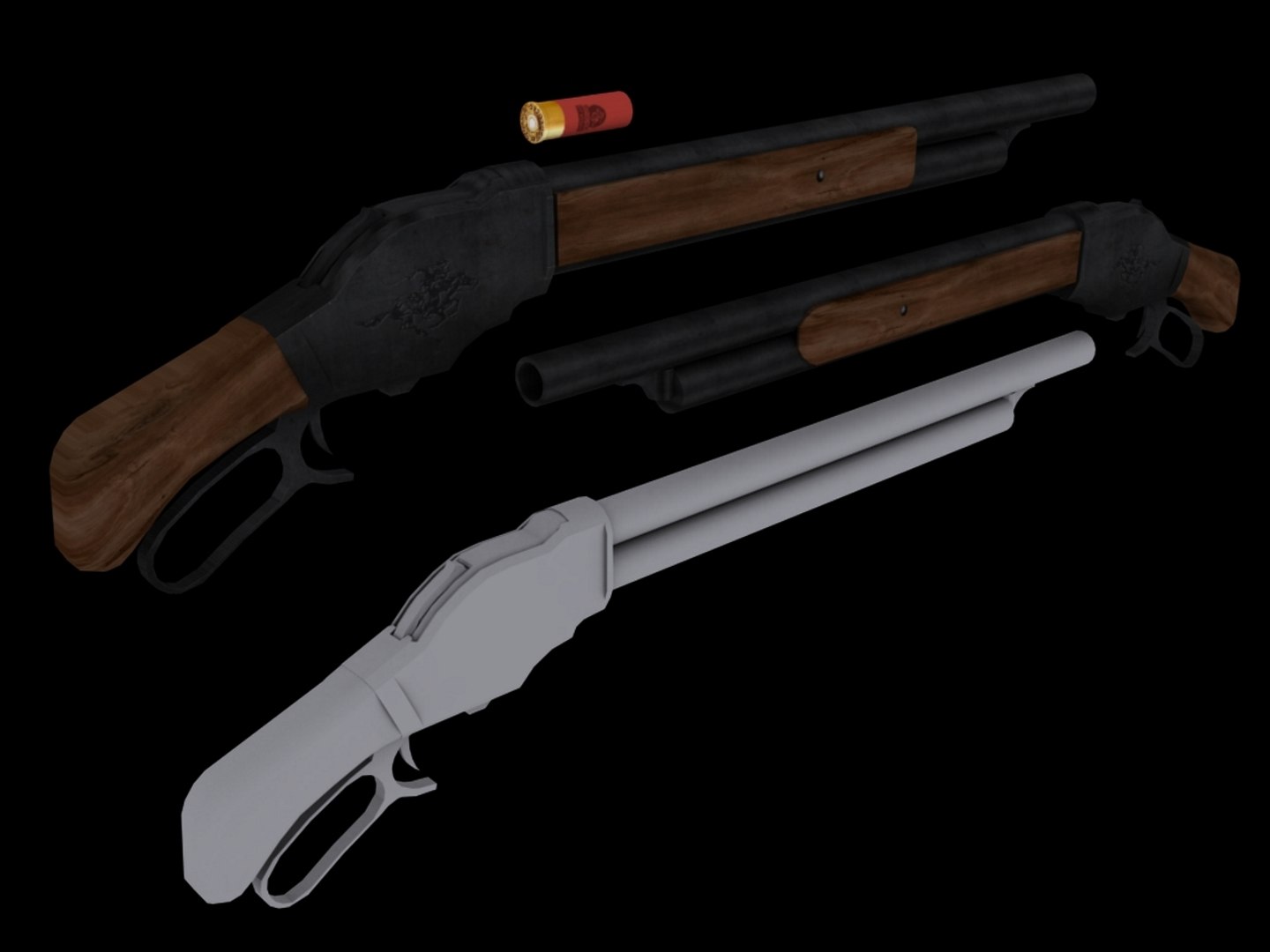 3d Lever Action Winchester M1887